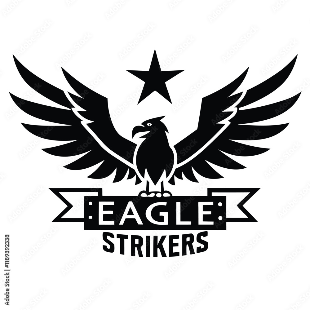 Eagle Strikers logo vector design features a sleek and bold emblem ...