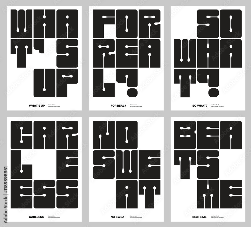 Vector de Stock Posters template set with bold simple uppercase sans ...