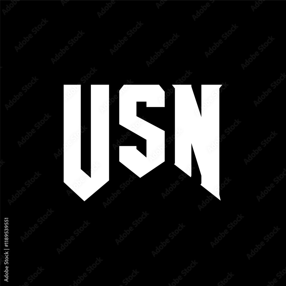 Vektor USN letter logo design for technology company. USN logo design ...