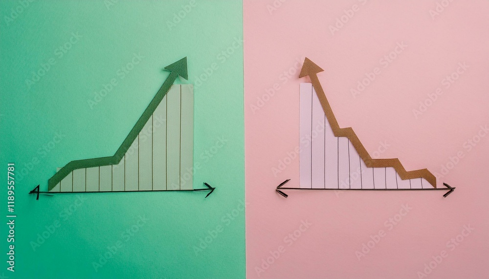 Two intersecting curve graphs, one rising and one falling, showing ...