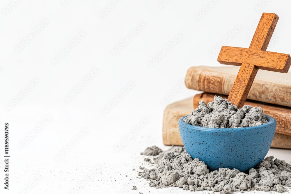 Ilustración de Stock Ash Wednesday Mass, the giving of ashes, and the ...