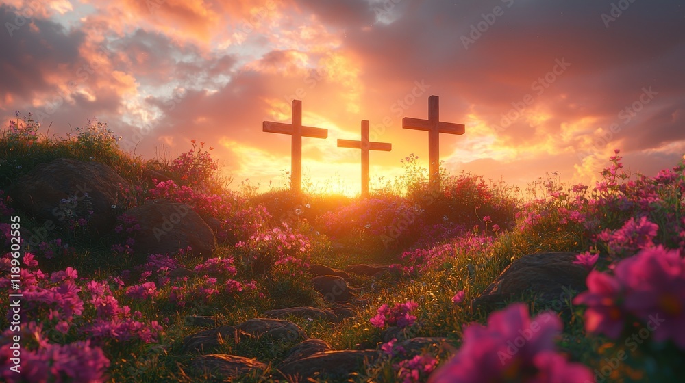 Iconic Good Friday moment: Three rugged crosses on the highest hill ...