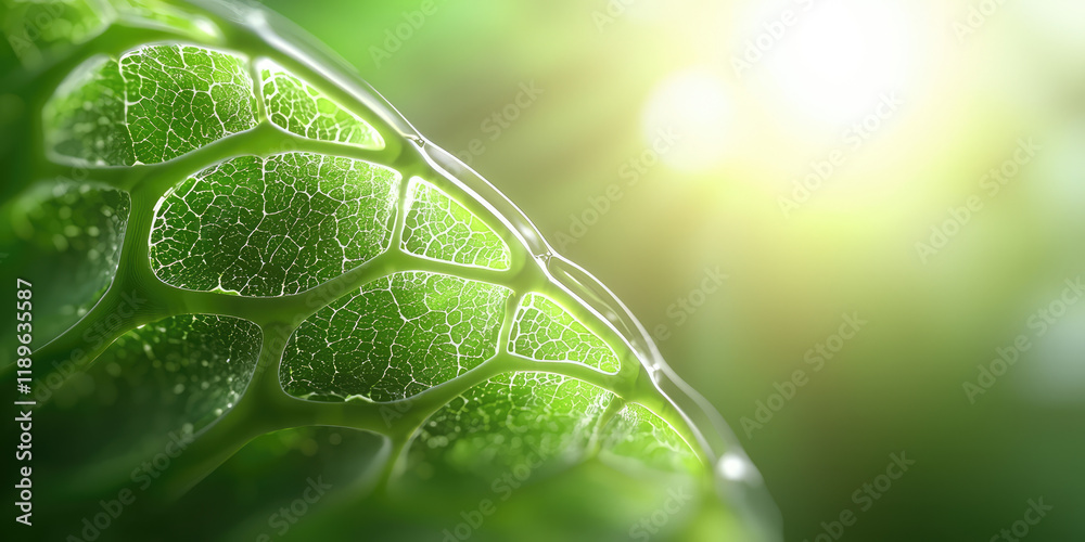 Stoma, leaf under a microscope, producing oxygen and carbon dioxide ...