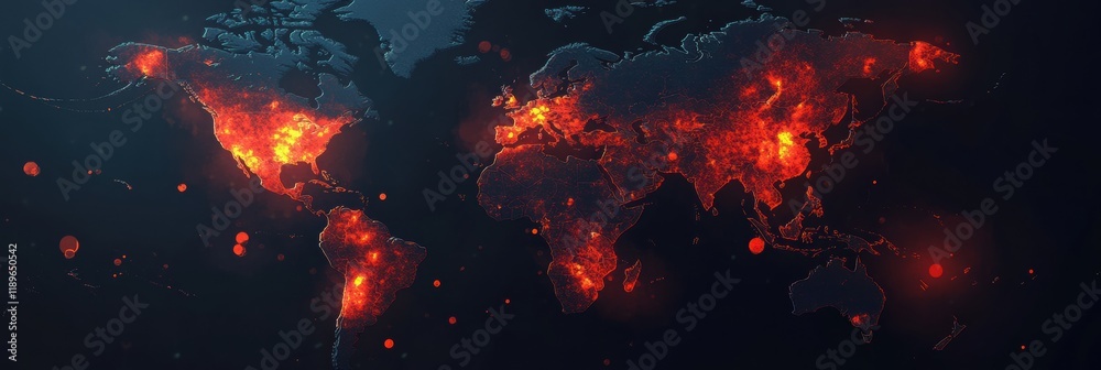 World map showing zones of epidemic outbreaks with highlighted areas ...