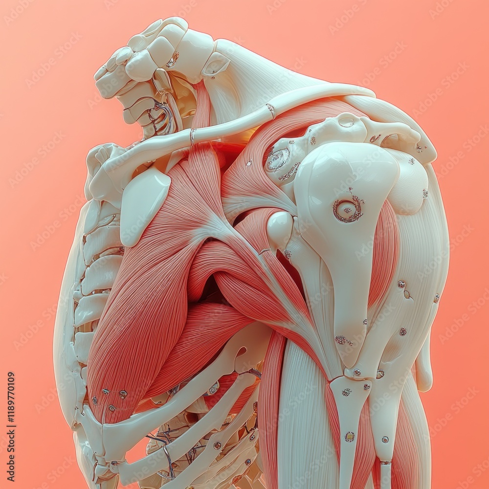 Foto de Stock Anatomical Illustration of Human Deltoid Muscle and ...