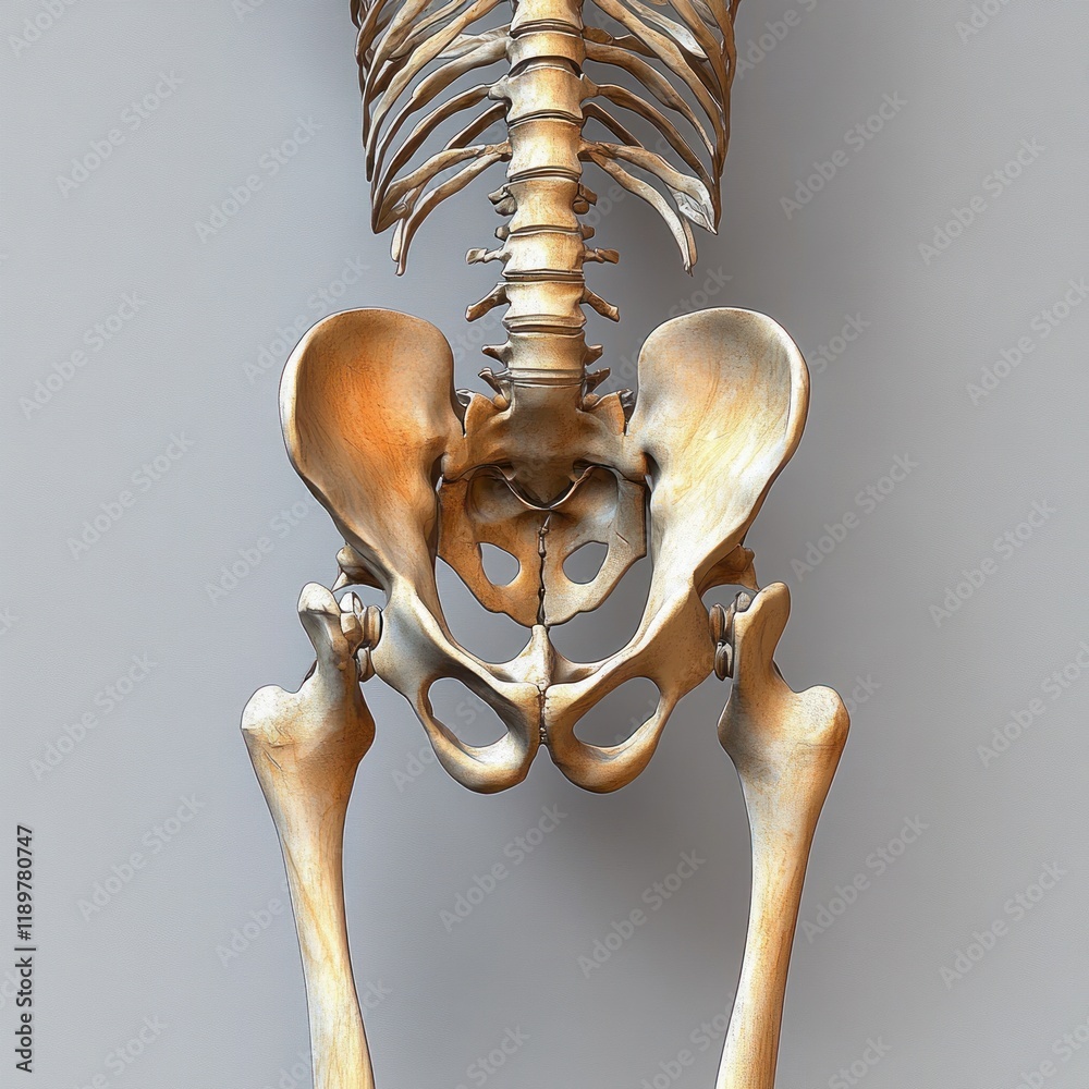 Foto de Stock Detailed Anatomy of Human Pelvis Spine and Psoas Minor ...