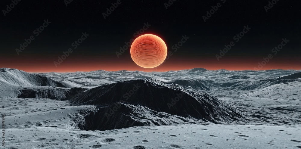 Breathtaking Alien Landscape with Craters and Ridges Lunar Terrain and ...