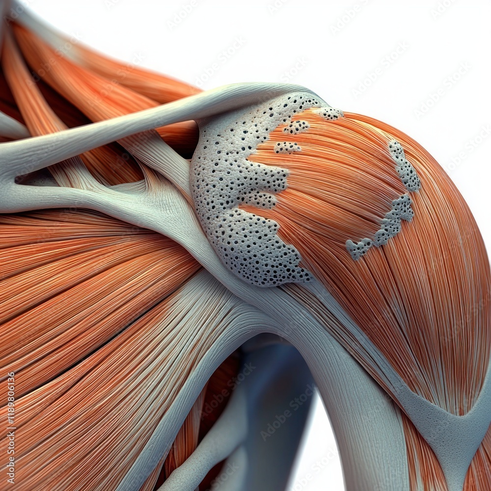 Detailed Anatomical Illustration of Human Shoulder Joint Structure and ...