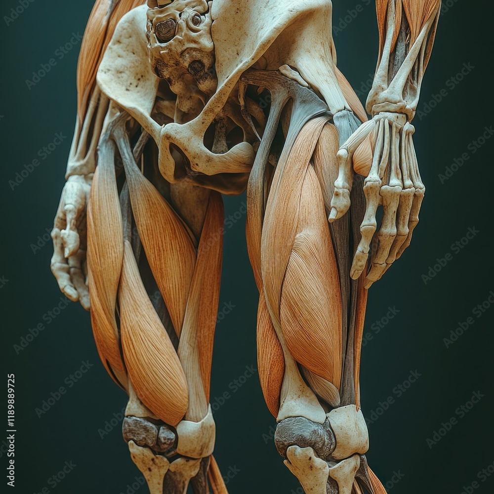 Iliopsoas Muscle Group Detailed Human Anatomy Front View of Pelvic ...