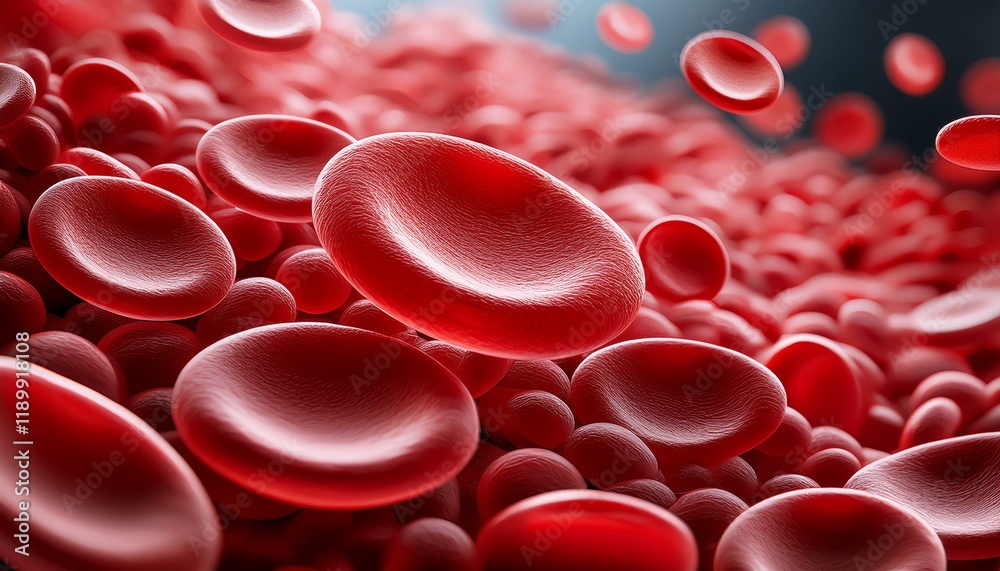 Microscopic view of red blood cells. Stock Illustration | Adobe Stock