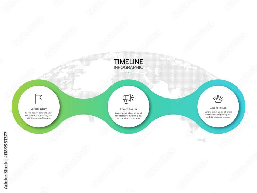 Infographic template. Concept of circular process with 3 steps and ...