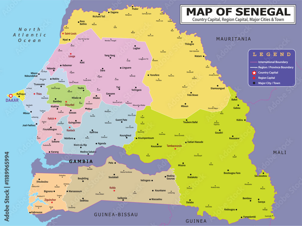 African Countries Geography Political map. Political map of country ...
