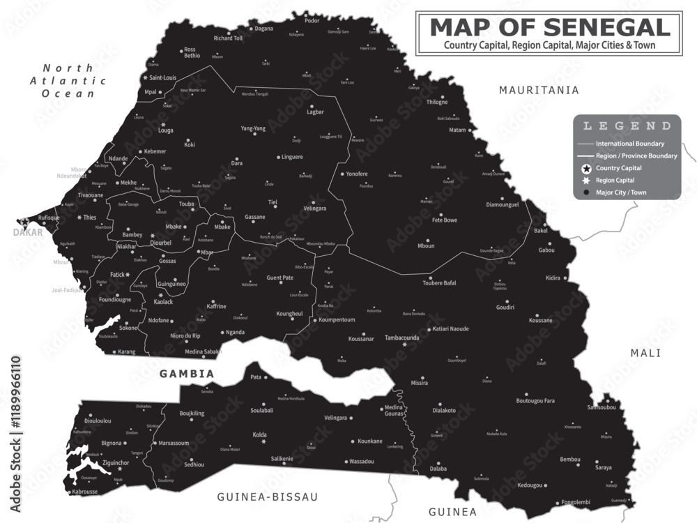 African Countries Geography Political map. Political map of country ...