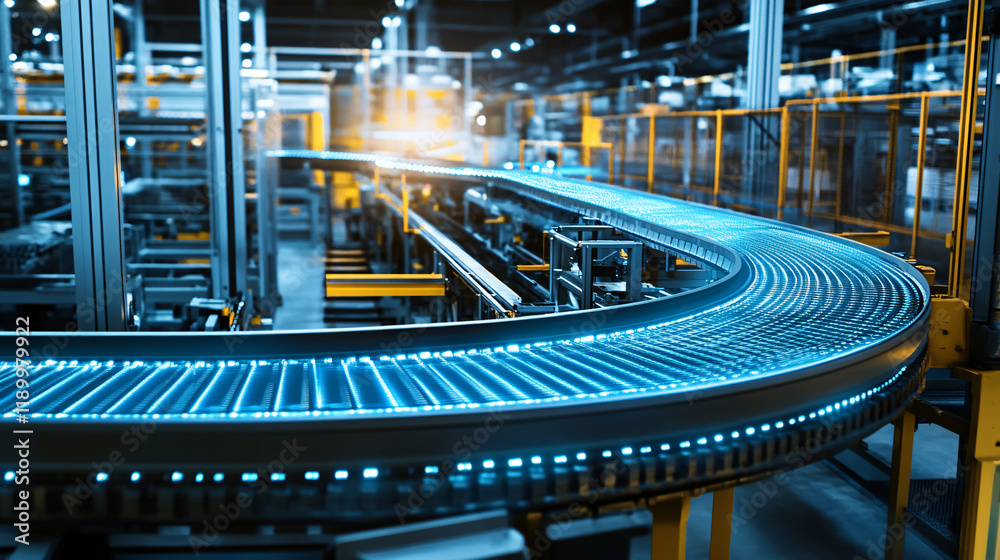 AI models predicting abnormal wear patterns in conveyor belts. Stock ...