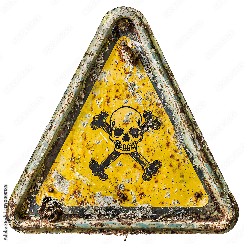 Vintage Biohazard Warning Sign with Skull and Crossbones Symbol ...