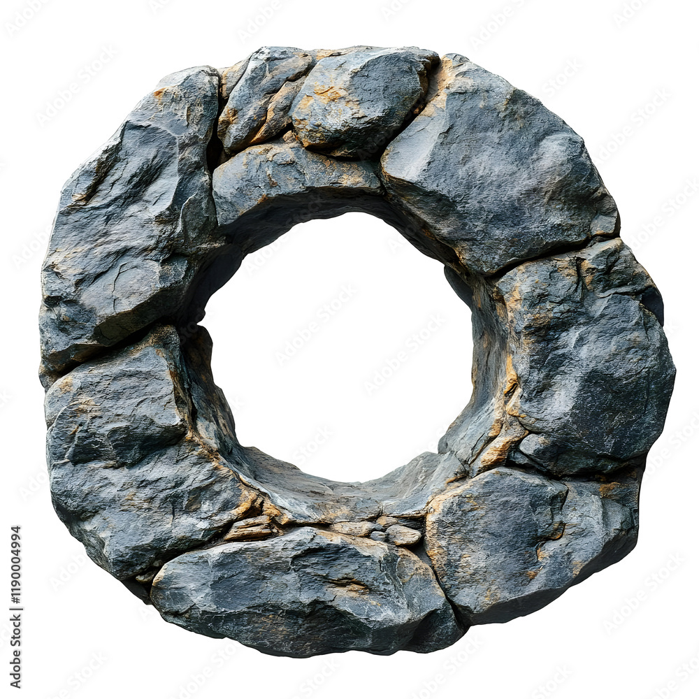 Stone Circle Frame, Rugged Rock Formation with Empty Center Isolated on ...
