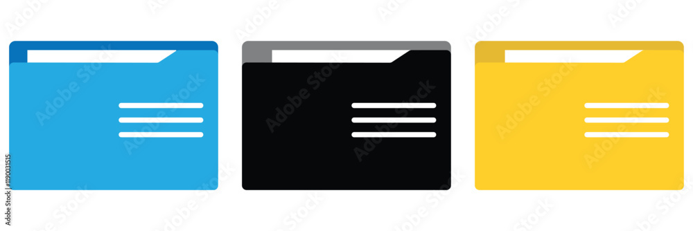 File folder icon set. Design for web , app, logo. computer file folder ...