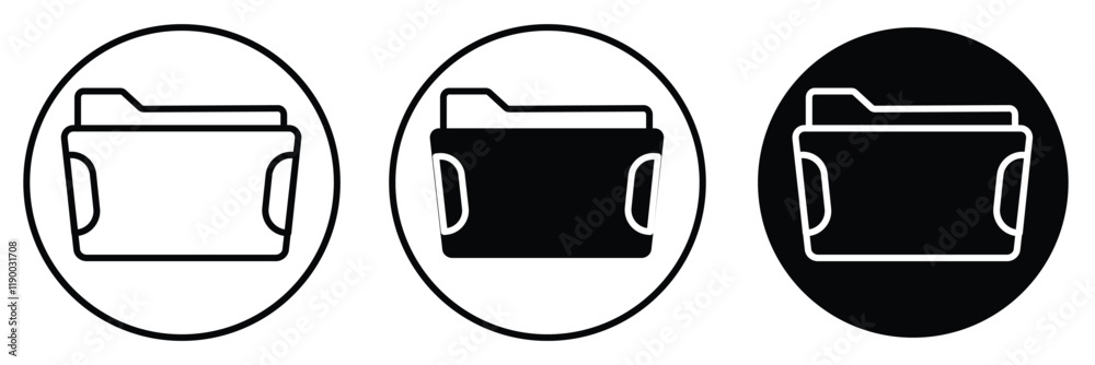 File folder icon set. Design for web , app, logo. computer file folder ...
