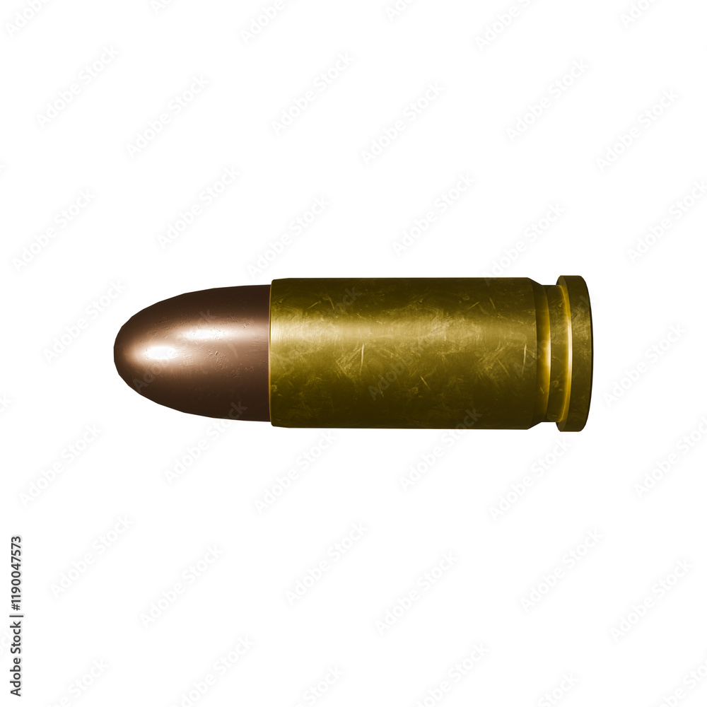 Pistol bullet 3D render isolated on transparent background PNG Stock ...