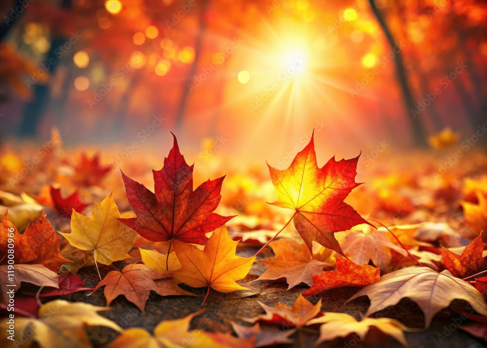 Generative AI creates a breathtaking autumn leaves background ...