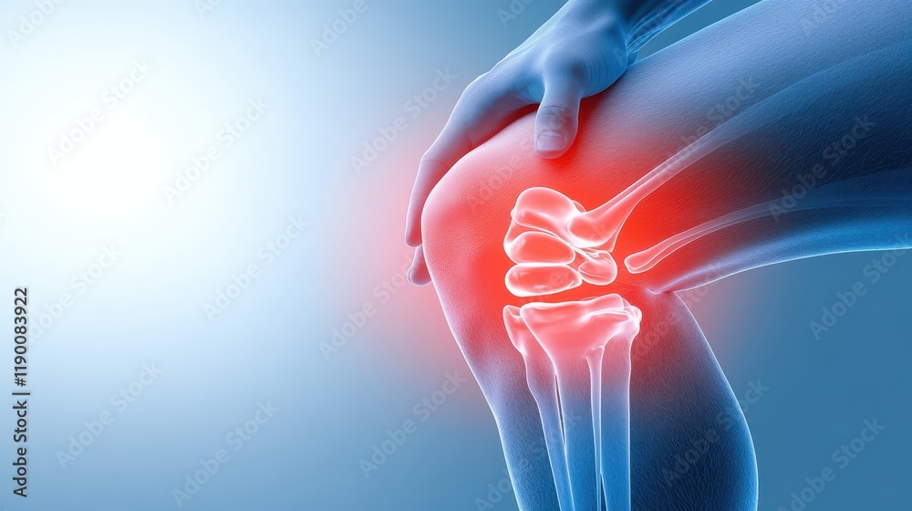 Comprehensive illustration of a human knee joint, exploring anatomy ...