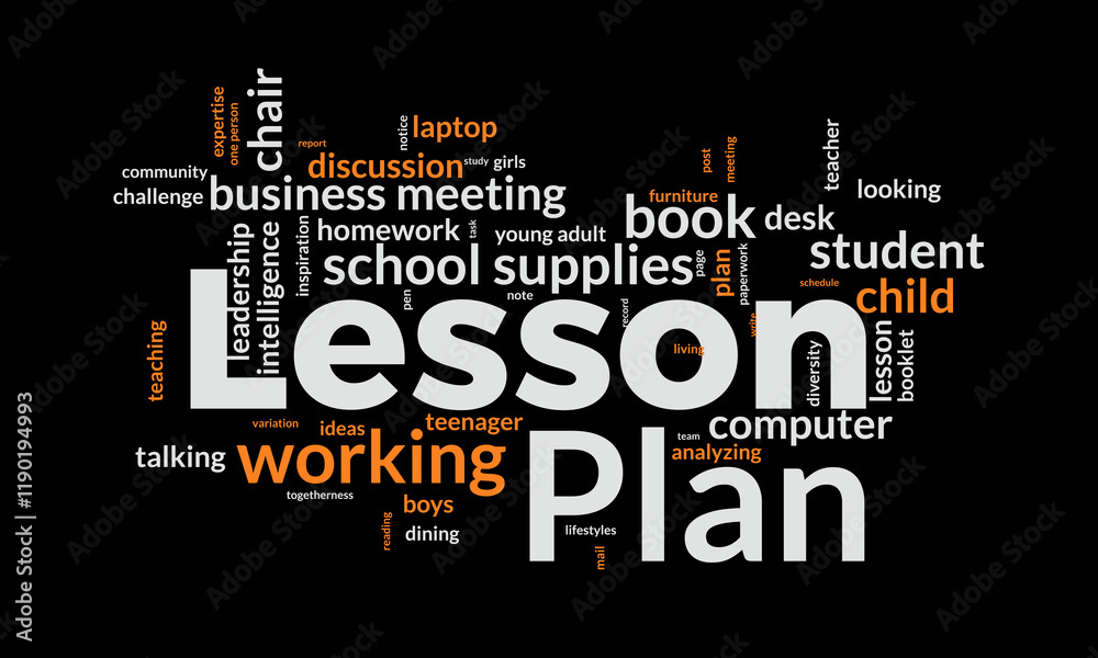 Lesson Plan word cloud template. Lesson Plan concept vector tagcloud ...