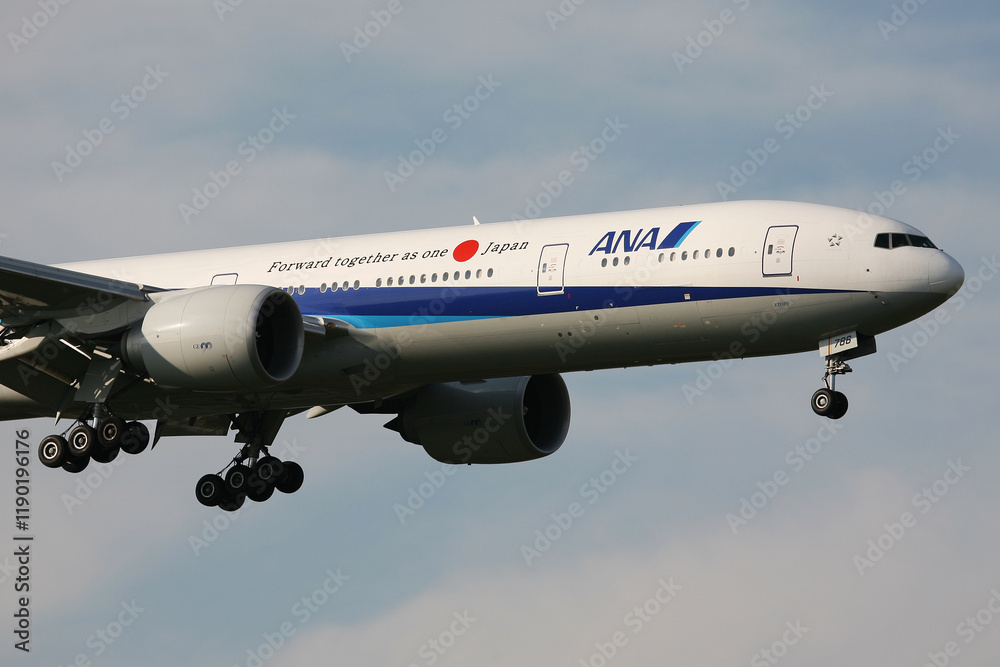 ANA All Nippon Airways Boeing 777 Landing Stock Photo | Adobe Stock