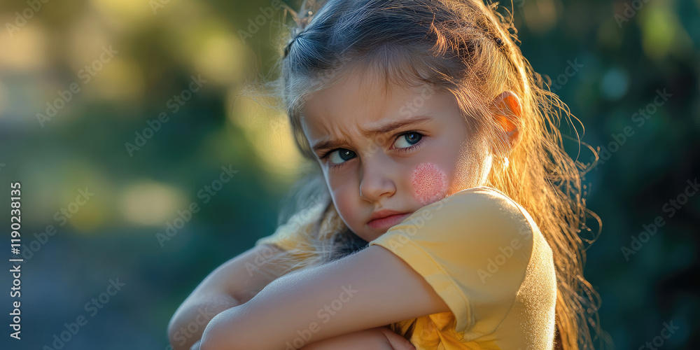 ภาพถ่าย Stock Little Girl Has Skin Rash Allergy and Itchy on Her Arm ...