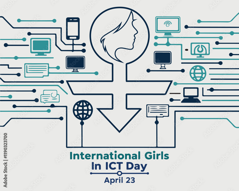 International Girls on ICT Day observed every year on April 23. banner ...