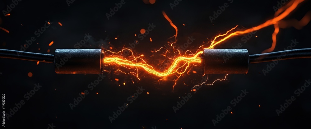 Electrical Arc: Energy Transfer, Sparks, and Intense Heat, Cables and ...