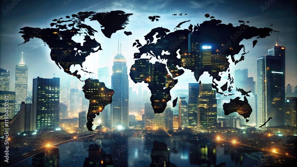 Black outline world map reveals a global urban exploration adventure ...