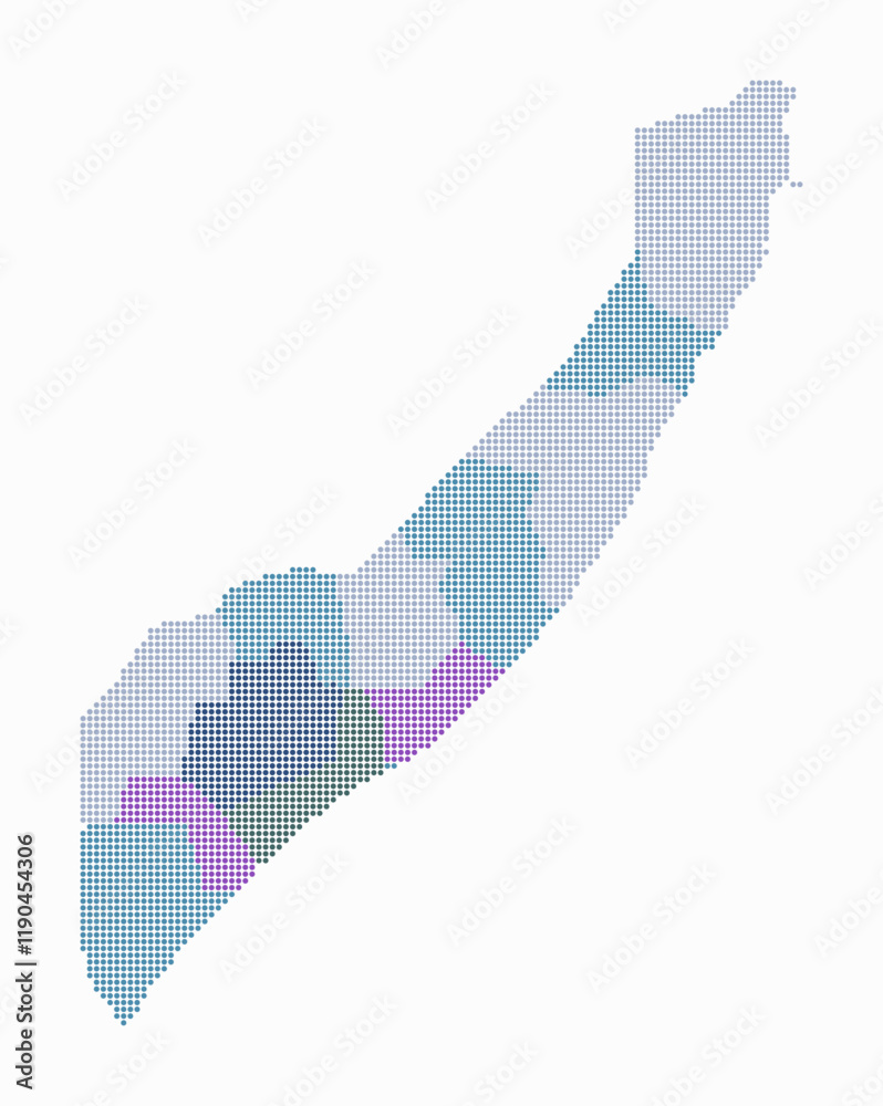Somalia dotted map. Digital style map of the country on white ...
