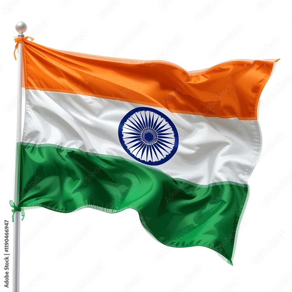 png of Indian National Flag with Saffron, White, and Green Stripes and ...