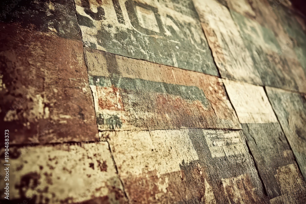 Retro Typography Design with Pastel Backgrounds and Textures Stock ...