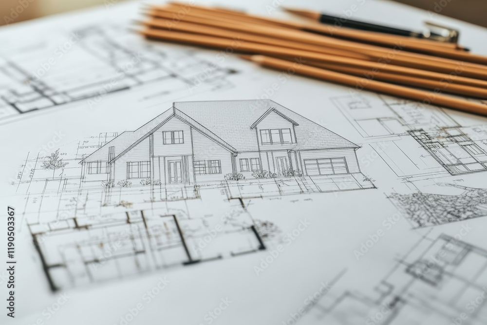 Detailed architectural drawings for single storey family homes with ...