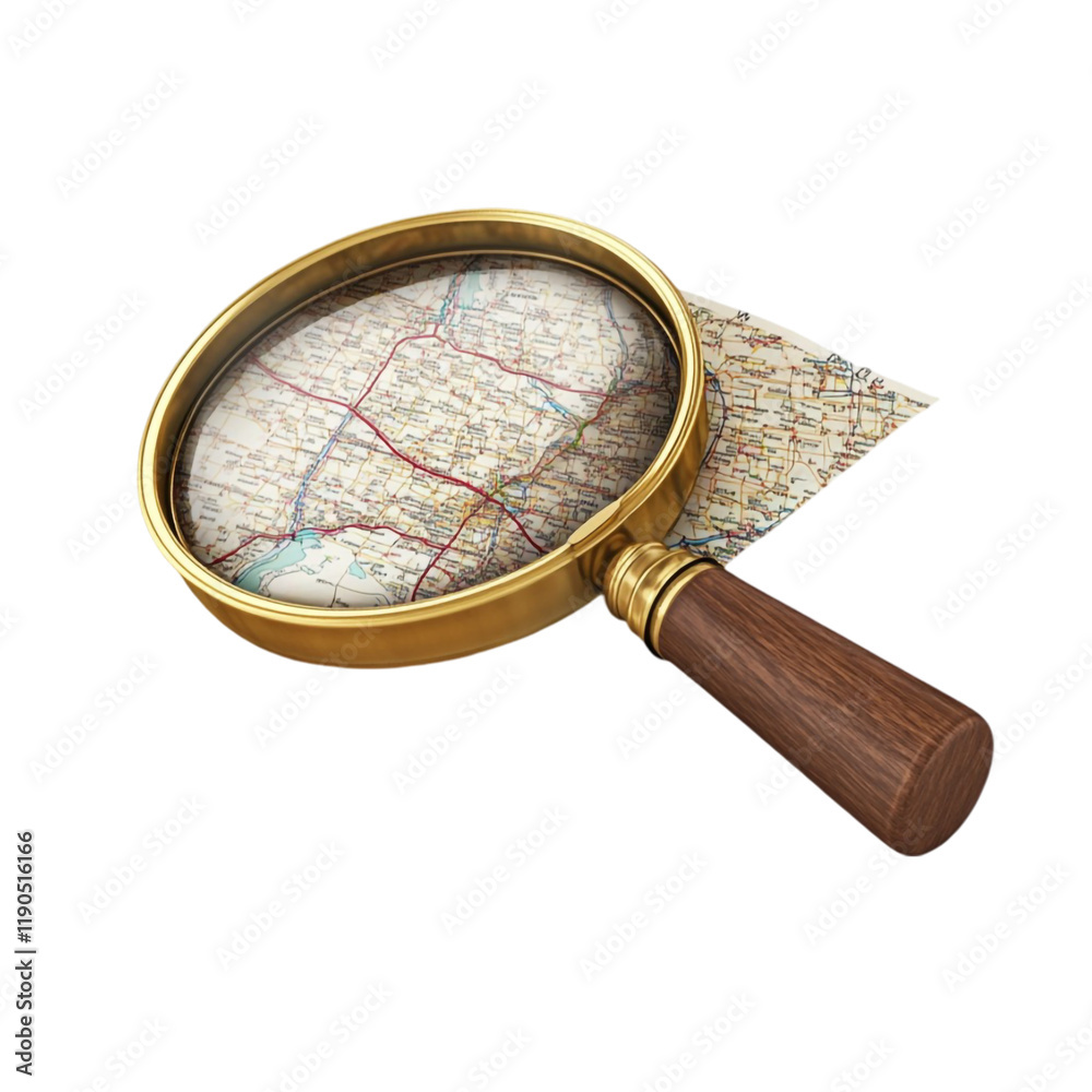 Magnifying Glass Exploring a Detailed Road Map Intriguing Journey Ahead ...
