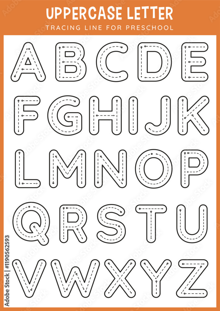 Uppercase letter Tracing Line for preschool. Educational Printables ...