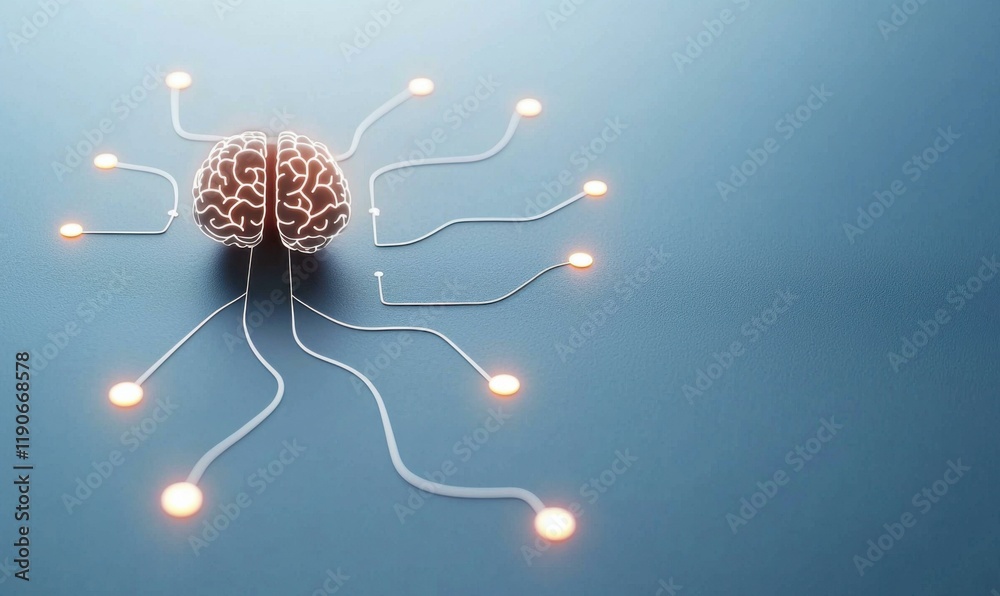 Neural connections during deep sleep stages in the human brain Stock ...