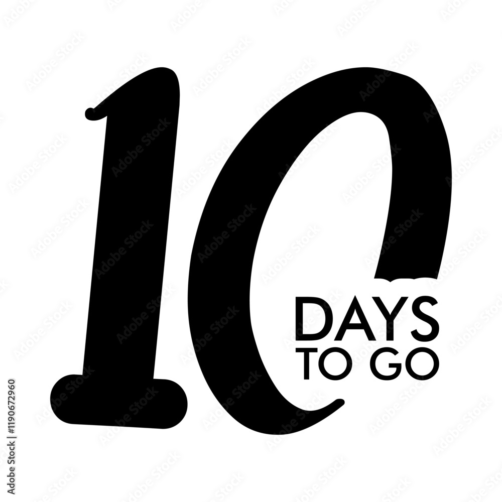 Number countdown set with 'days left' labels featuring a modern and ...