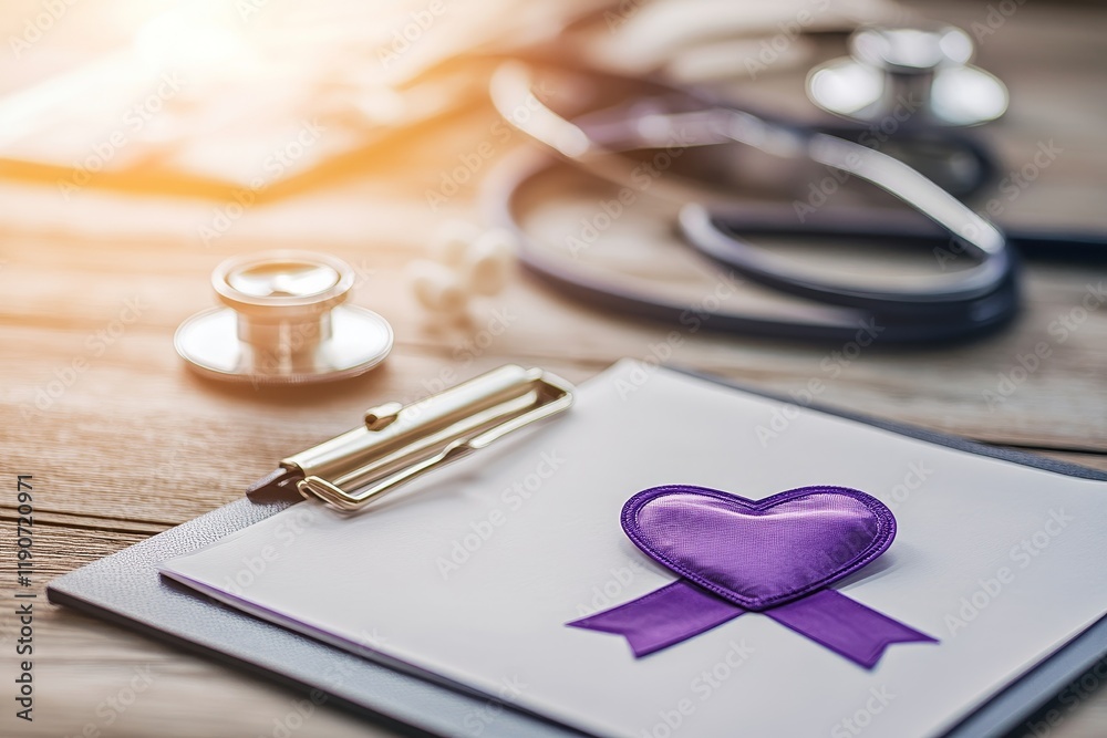 Heart Symbol on an Award Certificate with Stethoscope and Medical ...