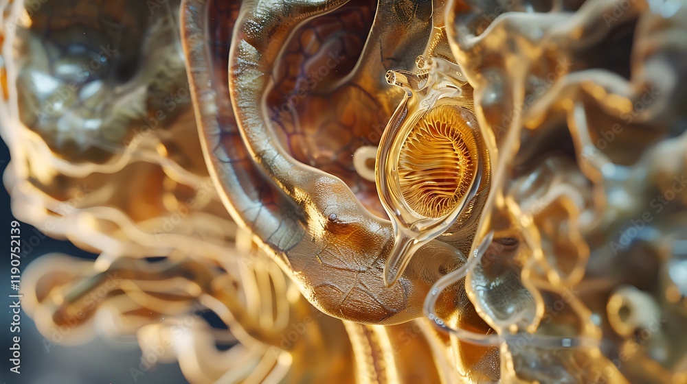 Ilustración de Stock Ultra-realistic rendering of a human ear model ...