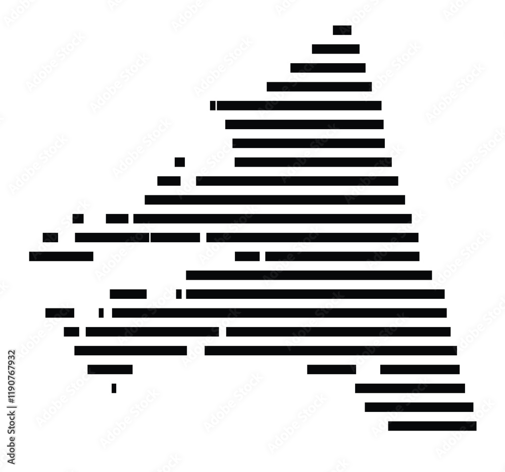 Symbol Map of the Island Big Wood Cay (Bahamas) showing the island with ...