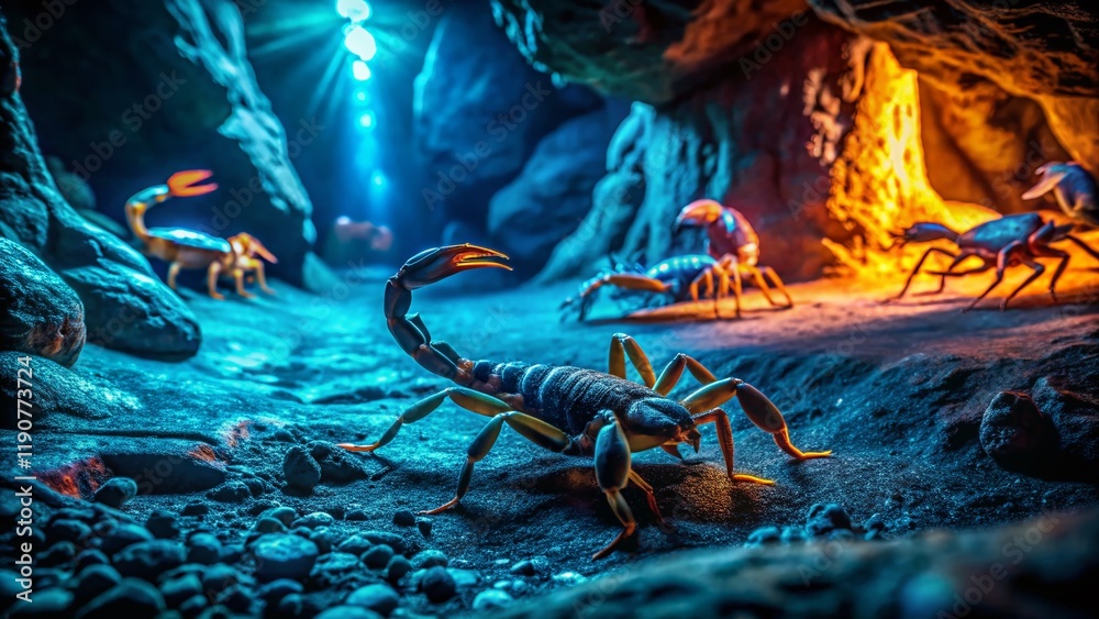 Glowing Scorpion Cave: Underground Bioluminescent Cave System with ...