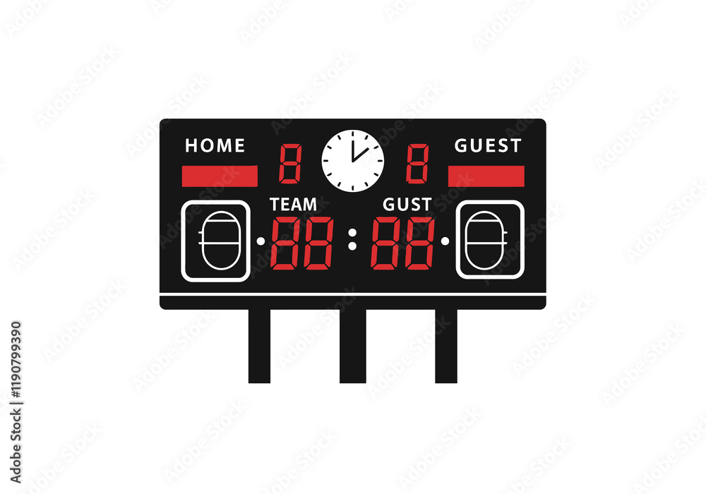Ilustración de Stock Basketball scoreboard clipart. A simple ...