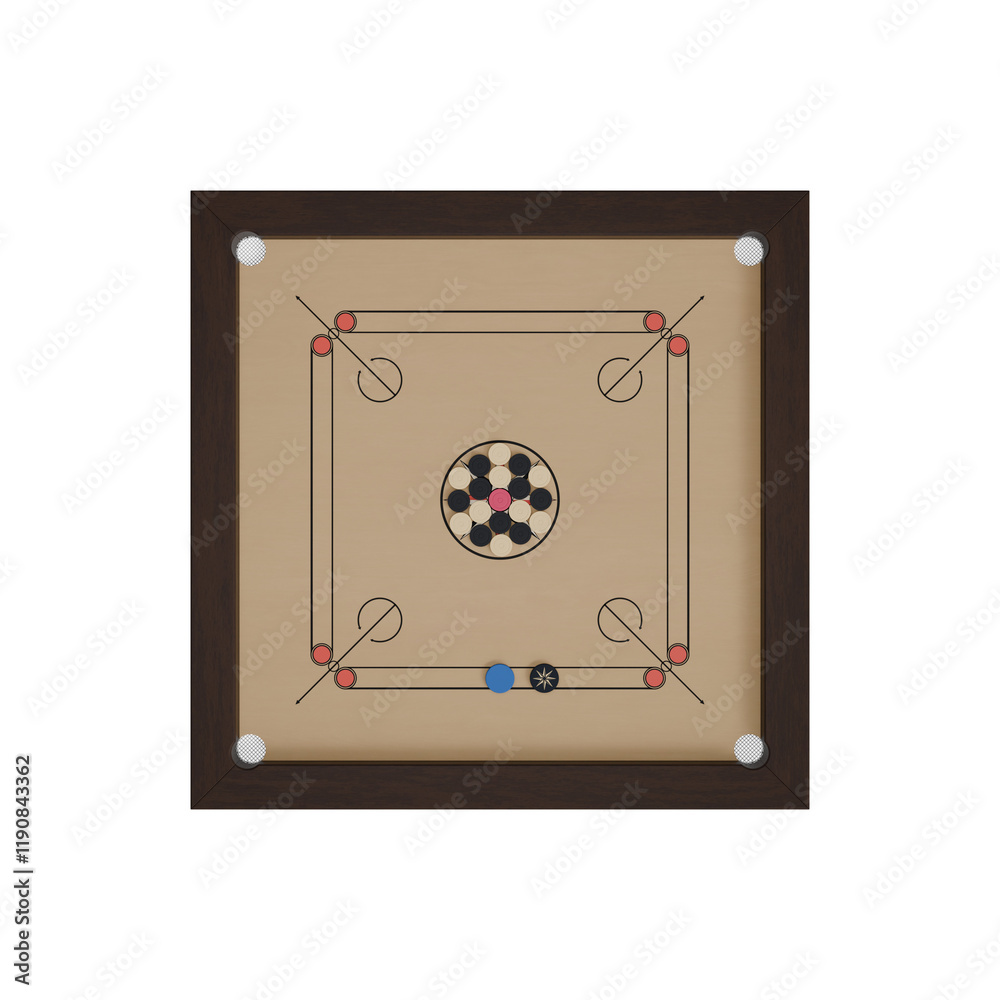 3d Render of carrom isolated Stock Illustration | Adobe Stock