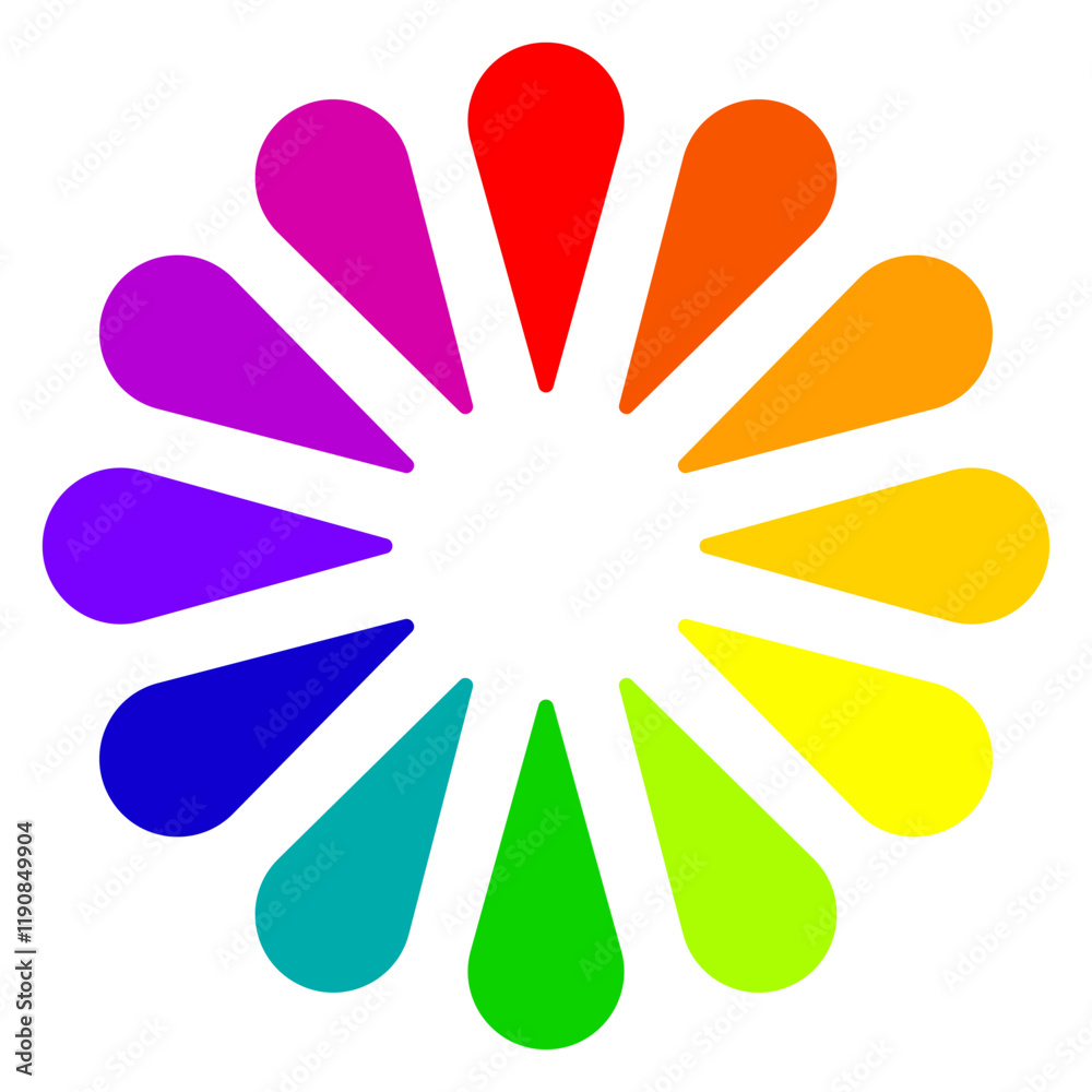 Color wheel vector set. Color grade wheel round sign. Color wheel guide ...