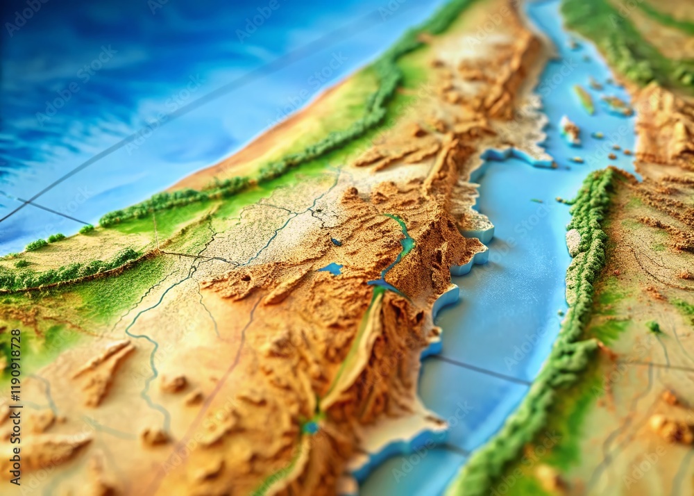 Ilustración de Stock Israel Topography Map: Detailed 3D Elevation Model ...