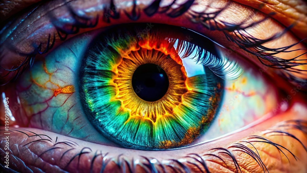 Stock-Illustration „Macro Close-up of Human Eye Structure, Iris Detail ...