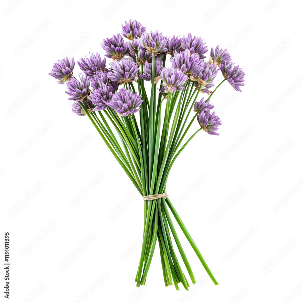 Chives isolated on a transparent white background, hyperrealistic ...