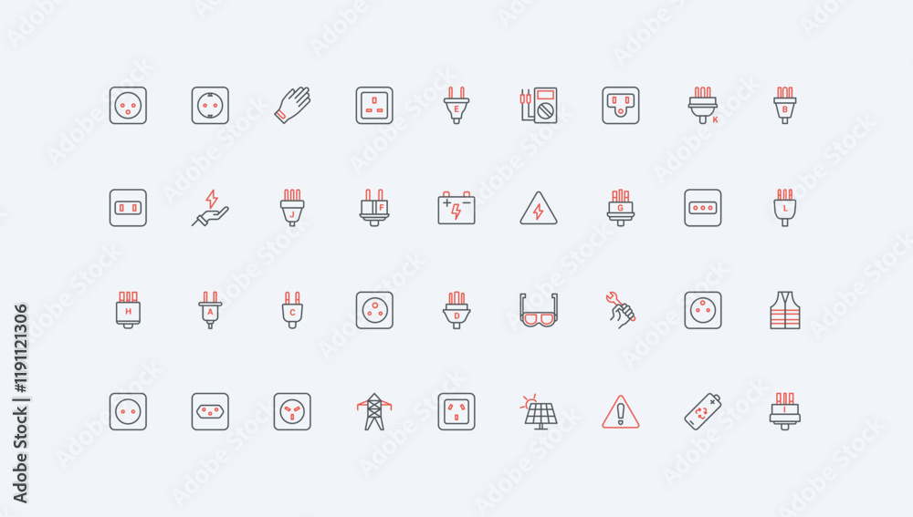 Electrical plug and socket types of different country, electrician ...